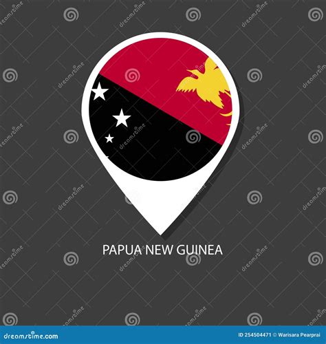 Papua Neuguinea Fahne Checkin Symbol Mit Dem Namen Der Stadt Vektor