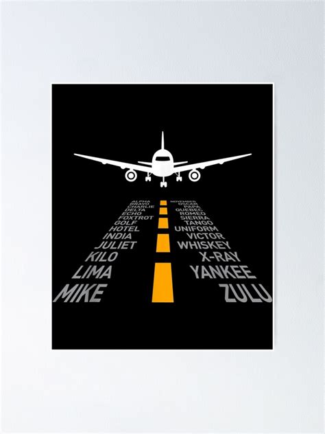 Airplane Pilot Ts Airport Runway Phonetic Alphabet Plane Poster