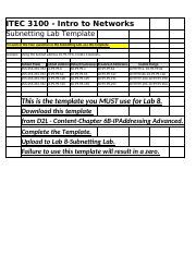 Master Subnetting Complete Lab Template For ITEC Course Hero