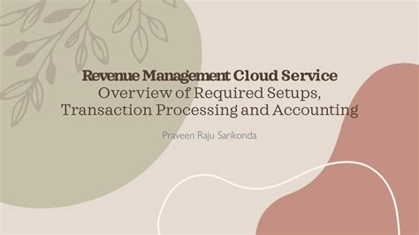revenue management overview of required setups transaction