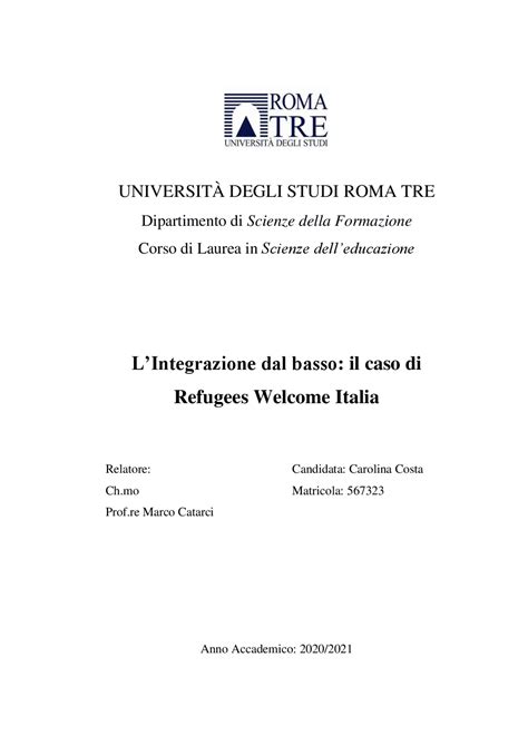 Tesi Di Laurea Pedagogia Interculturale Tesi Di Laurea Di Pedagogia