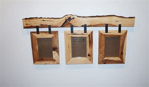 Rustic Hickory Live Edge Picture Frame Collage Photo Collage Etsy Picture Frames Collage