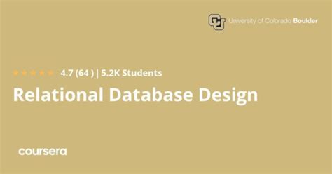 Relational Database Design Coursya