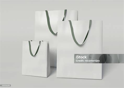 3d 일러스트레이션 흰색 쇼핑백 3개 가방에 대한 스톡 사진 및 기타 이미지 가방 개념 구매 Istock