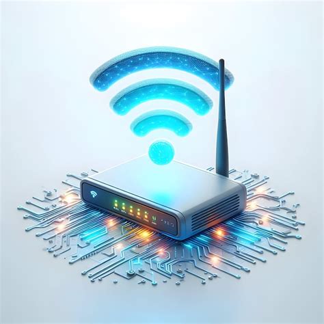 3d Wireless Router With Holographic Signal Indicators For Remote Work Connectivity Premium Ai