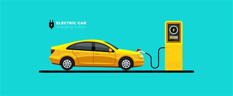 충전기 스테이션또는 포인트 벡터 그림에서 전기 자동차 충전 전자 차량 및 전기 이동성 설계 개념 친환경 자동차 전기 자동차 대체 연료 차량에 대한 스톡 벡터 아트 및 기타