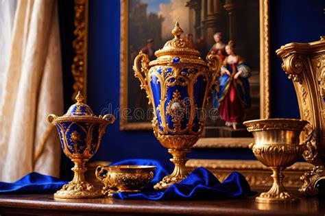 Antique Vintage Rococo Baroque Living Room Classic Interior Design Stock Illustration