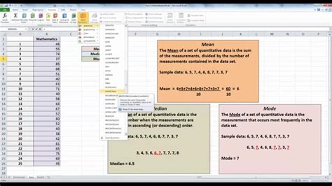 How To Calculate Data Mean Median And Mode In Excel 2010 Youtube