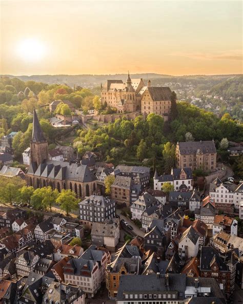 Flying high over Marburg during the sunset . . #living_europe #living ...