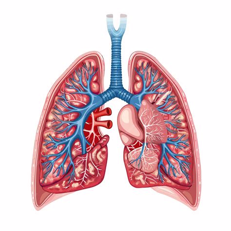 Premium Vector A Medical Illustration Of The Human Heart And Lungs