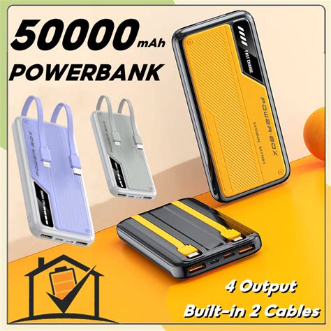 MAh Cables Full Capacity Thin Powerbank Dual USB Portable Power