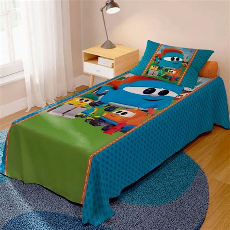 Jogo De Lençol Cobre Leito Fronha Quarto Infantil Leo o Caminhão Shopee Brasil