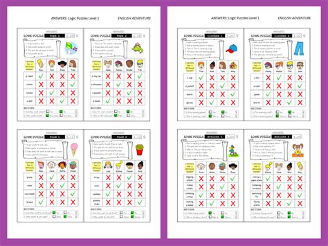 Logic Puzzles For Young Learners Of English Level 1 Teaching Resources