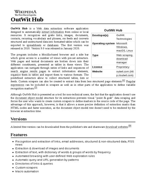 Outwit Hub Pdf Computing Software