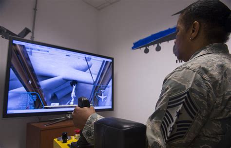Chief Master Sgt Shelina Frey Air Mobility Tests Deicing Simulator