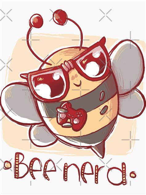 Bee Nerd Sticker For Sale By Xmorfina Redbubble