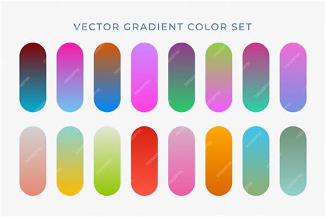 Premium Vector Gradient Color Set Element Set Gradient Shades Combination Vibrant Colorful