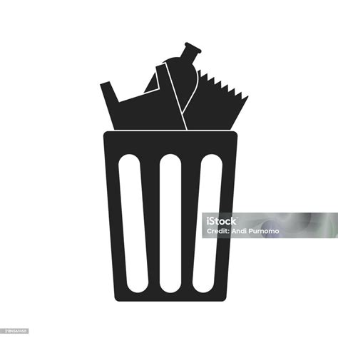 고립된 Pictogram 표시 비닐 봉투 및 병 쓰레기 용기 를 위한 도표 성분을 쓰레기로 버리지 마십시오 가방에 대한 스톡