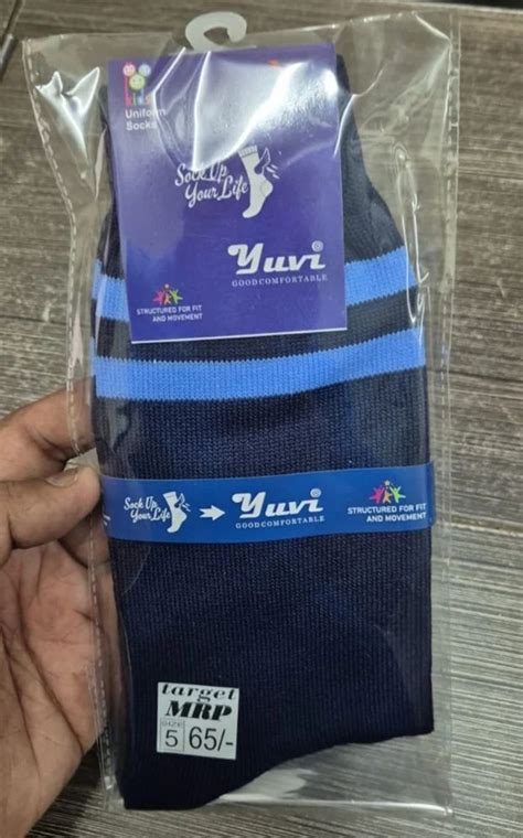 Blue Nylon School Socks Mid Calf Crew At ₹ 22pair In Hubli Id