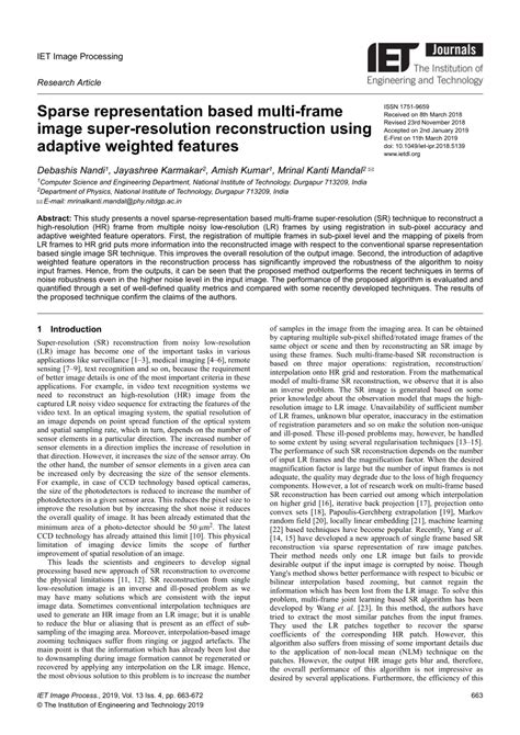 Sparse Representation Based Multi Frame Image Super Resolution Reconstruction Using Adaptive