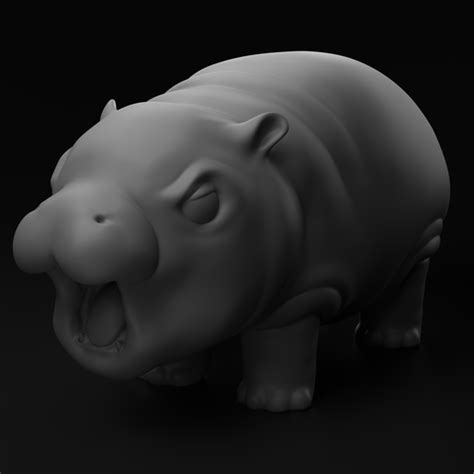 Stl File Moo Deng Stylized 🦛 ・3d Printable Model To Download・cults