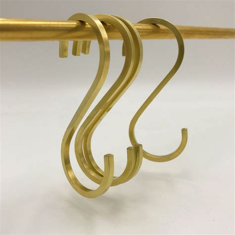 Solid Brass Square S Hooks Etsy