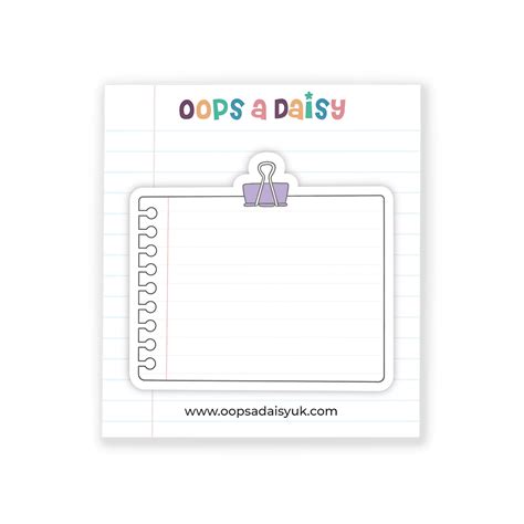 Notepad Sticky Notes Oops A Daisy Uk