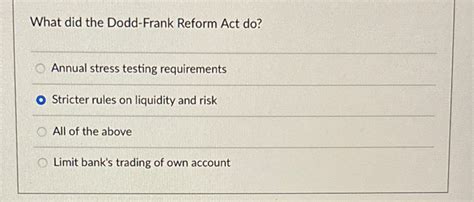 What Did The Dodd Frank Reform Act Doq Annual Stress