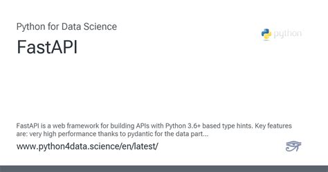 Fastapi Python For Data Science