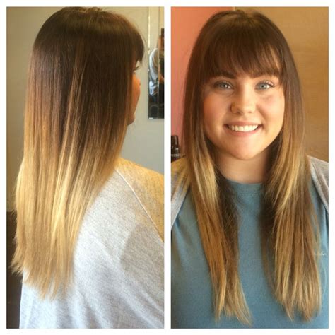 Straight ombré can look good Full bang with ombré hair Hair Ombre