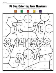 Free Pi Day Activities Coloring Pages Pi Color By Number PDF