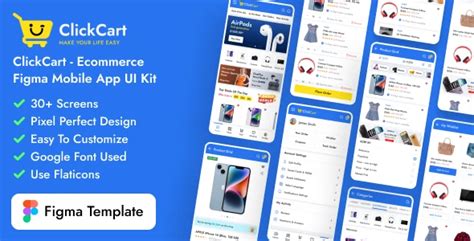 Clickcart Ecommerce Figma Mobile App Ui Kit Templatelelo