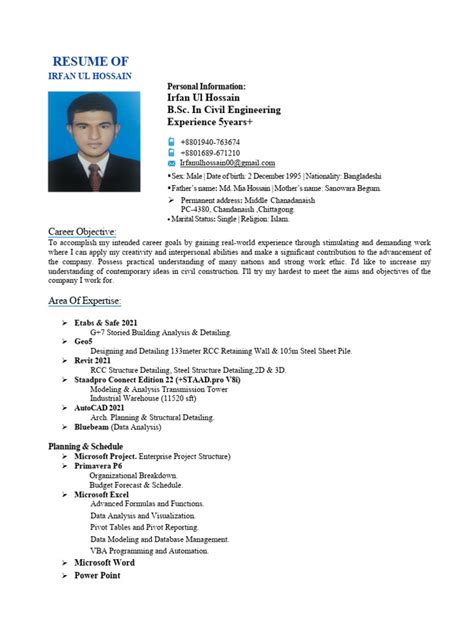 Resume Of Irfan Ul Hossain Pdf Quality Assurance Deep Foundation