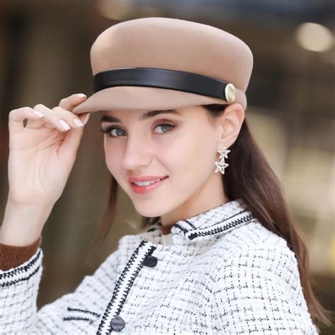 Кепка фетровая женская, бежевая, черная, зимняя, теплая | AliExpress