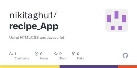 Github Nikitaghu1recipeapp Using Htmlcss And Javascript