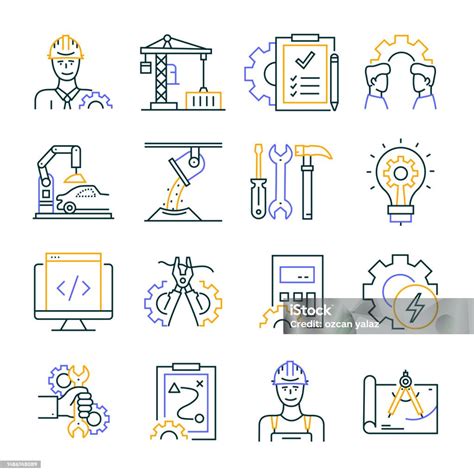 Technische Liniensymbole Editierbarer Strich Architektur Elektrizität