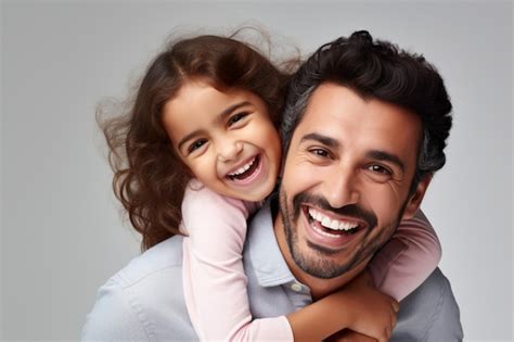 Premium Ai Image Happy Father And Daughter Hugging And Looking At