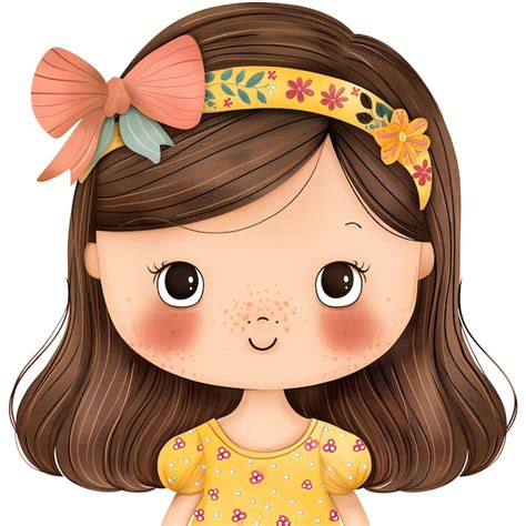 Cute Girl Face Clipart Premium Ai Generated Image