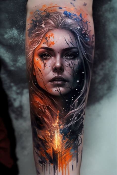 Tattoo Mystic Girl In Realism On The Forearms Female Warrior Tattoo