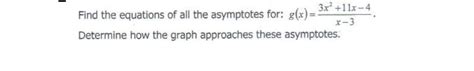 Solved Find The Equations Of All The Asymptotes For Chegg
