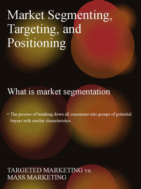 Market Segmenting Targeting And Positioning Pdf Marketing Market Segmentation