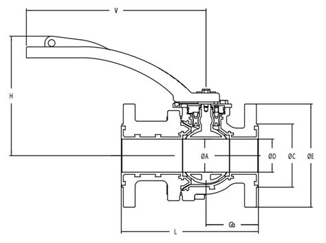 Lined Ball Ansi Long Pattern Diflon Technology S R L