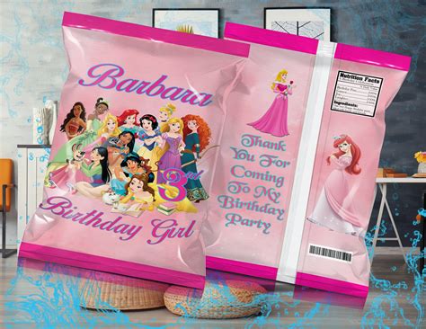 Disney Princess Chip Bag Disney Princess Birthday Disney Princess