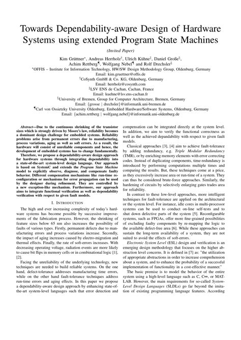 pdf towards dependability aware design of hardware systems using
