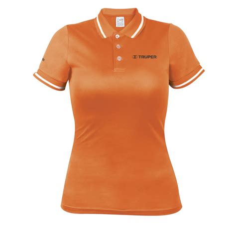 Dry Nd M Playera Tipo Polo Dry Fit Naranja Para Dama Talla M Truper