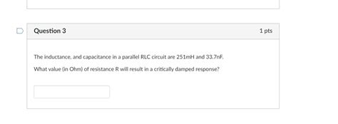 Solved The Inductance And Capacitance In A Parallel RLC Chegg