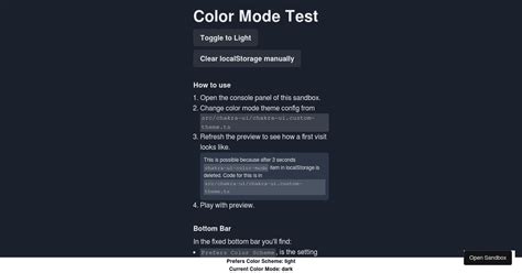 chakra ui color mode test codesandbox