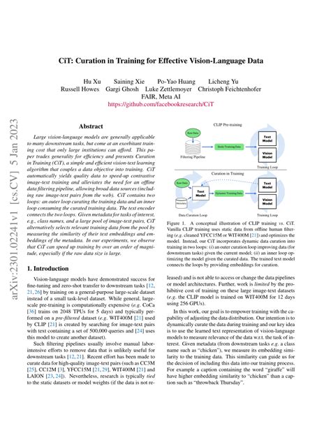 Pdf Cit Curation In Training For Effective Vision Language Data