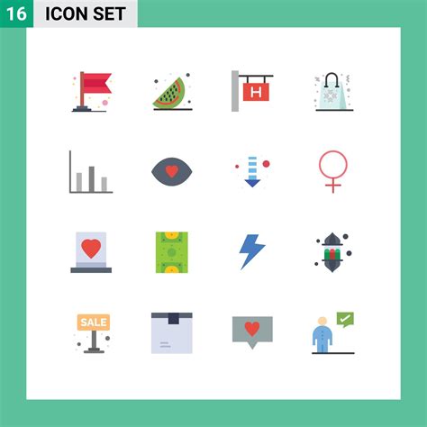 16 Universal Flat Colors Set For Web And Mobile Applications Eye Graphic Vacation Finance