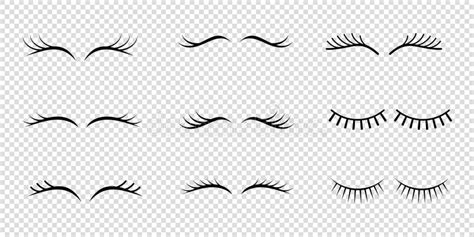 Vector Flat Cartoon Eyelashes Set Stock Illustration Illustration Of